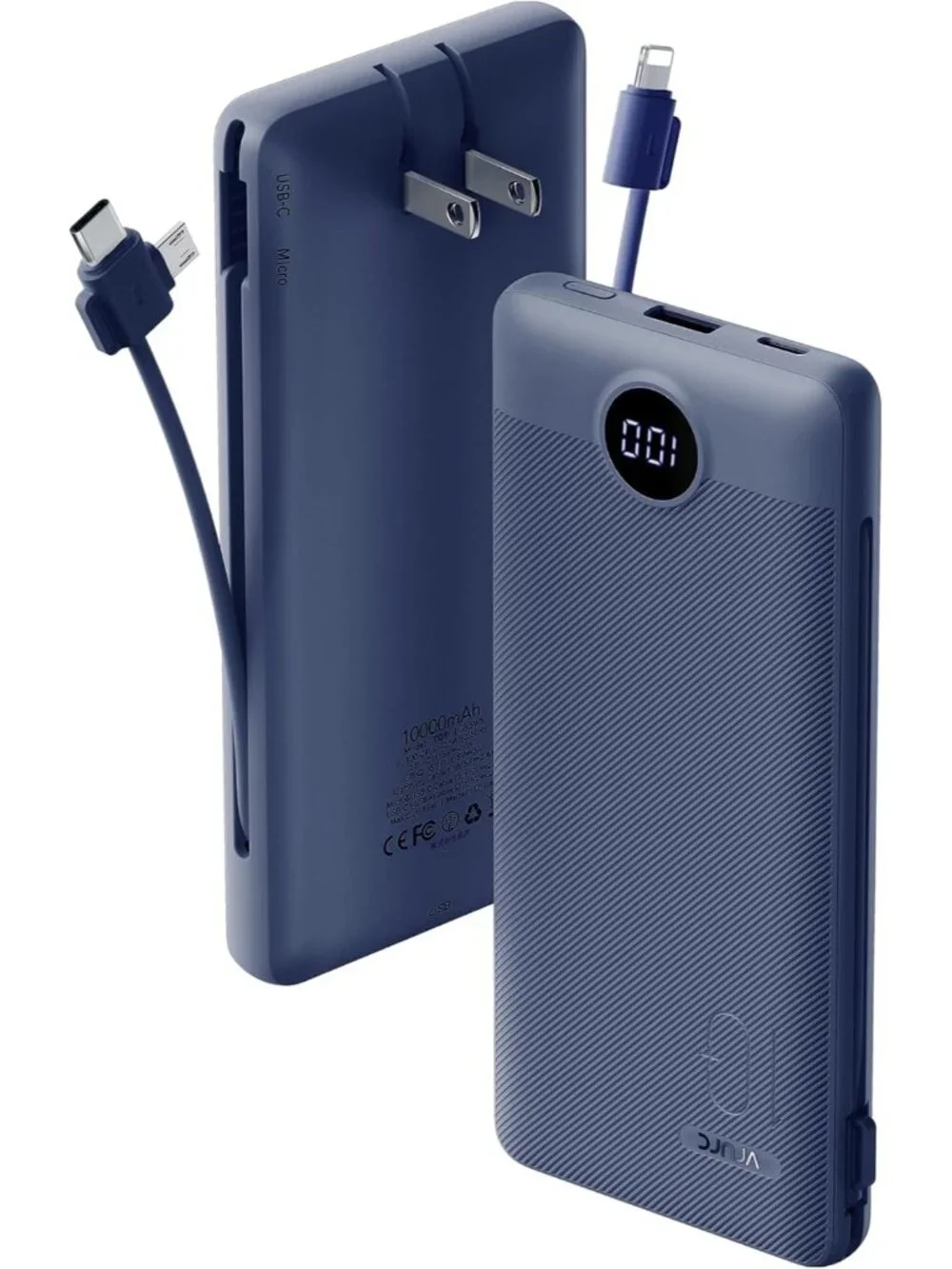 Other | Portable Charger Builtin Cables And Ac Wall Plug Usb C Power ...
